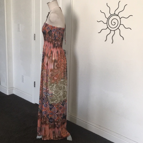 Mlle Gabrielle | Dresses | Mlle Gabrielle Earthy Colors Halter Maxi ...
